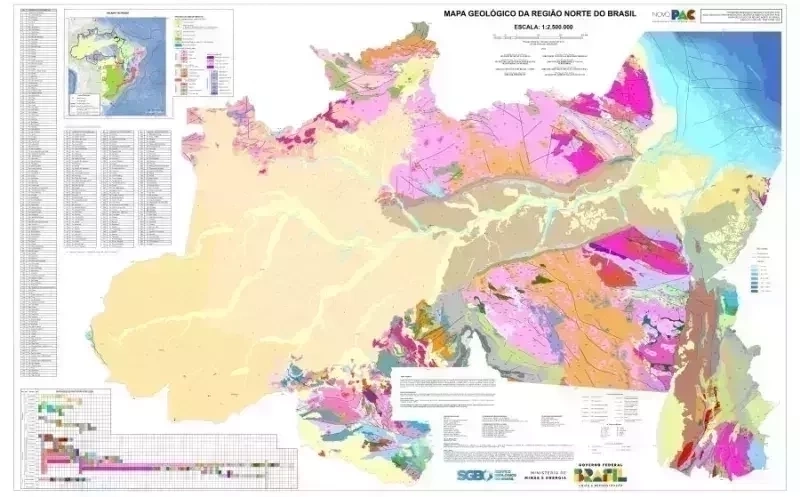 PESQUISA MINERAL | SGB lança mapa geológico da região Norte | Brasil ...